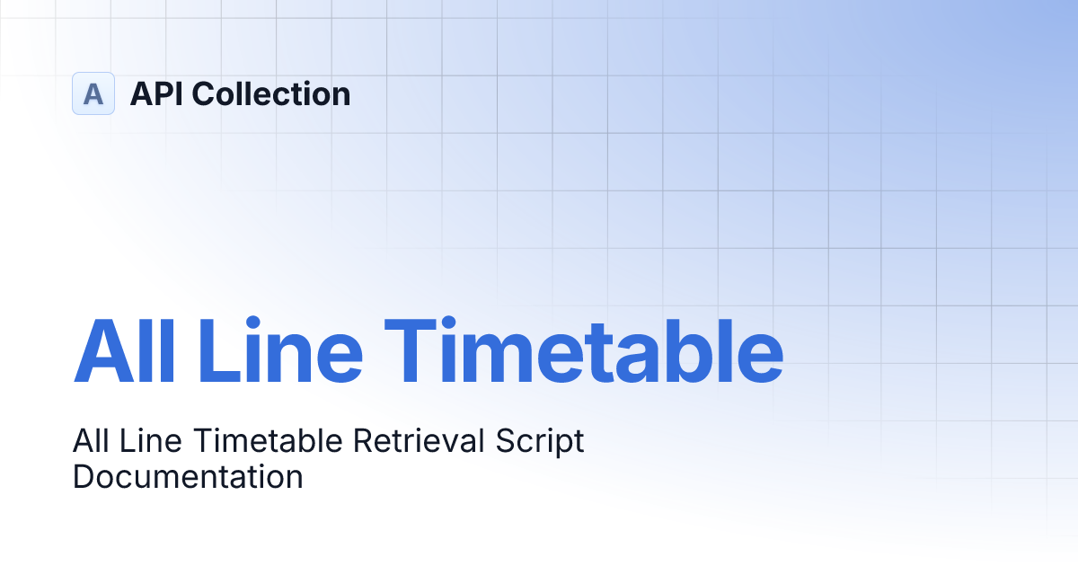 All Line Timetable | API Collection